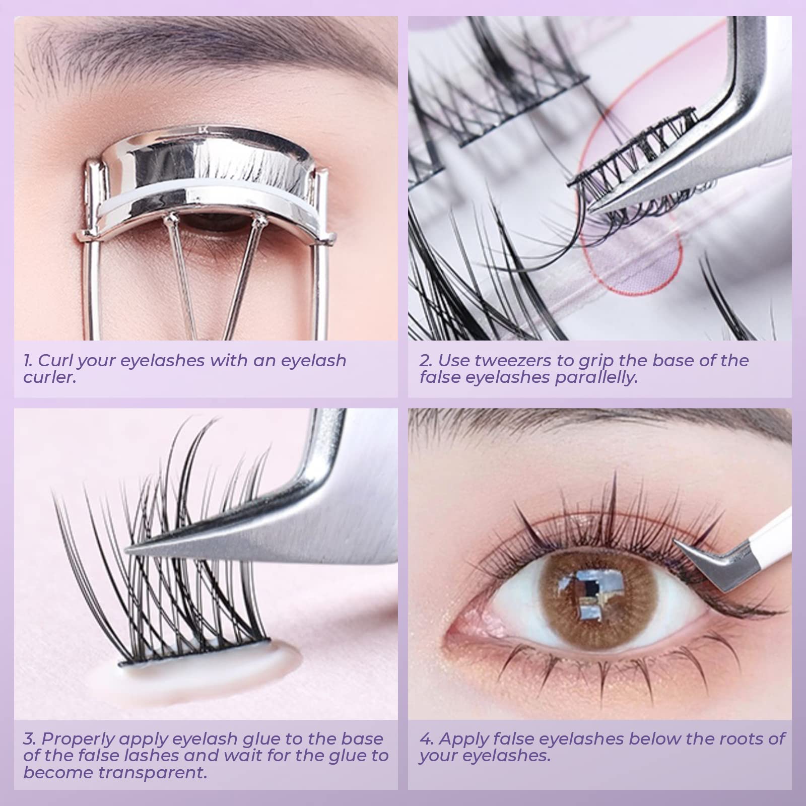 MAEXUS Lash Clusters DIY Eyelash Extensions 72 Clusters Lashes Natural Look Individual Lashes Eyelash Clusters Extensions Wispy Lashes Cluster DIY at Home (6/8/10/12 MM)