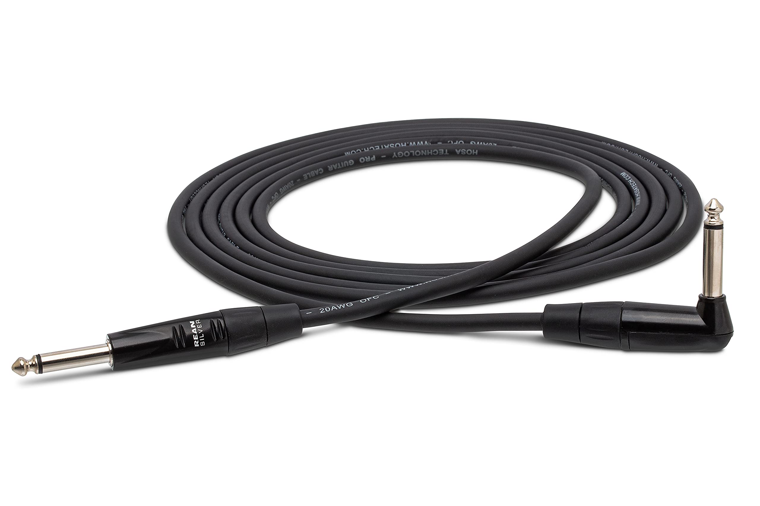 Hosa HGTR-015R REAN Straight to Right Angle Pro Guitar Cable, 15 Feet