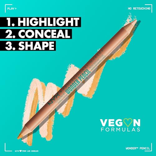 NYX PROFESSIONAL MAKEUP Wonder Pencil, Multi-Use Micro Highlighter & Concealer Stick - Light