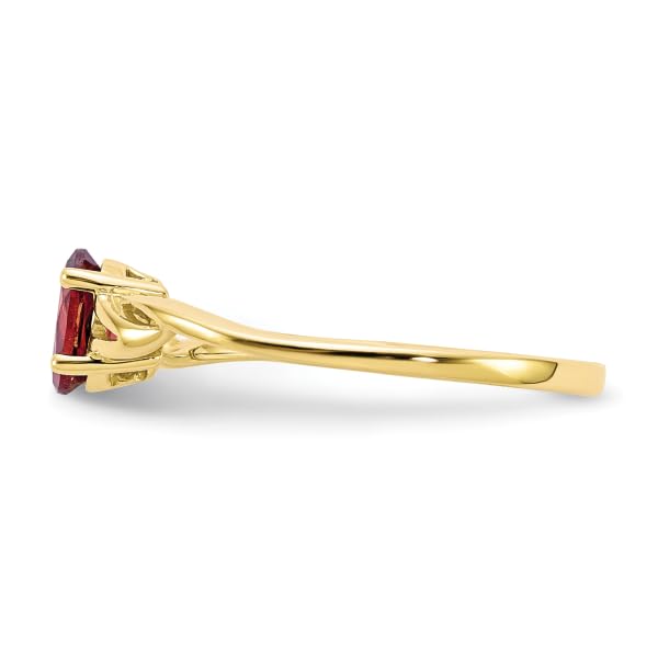 IceCarats 10K Yellow Gold Red Garnet Ring Gemstone Band January Birthstone Jewelry Size 7