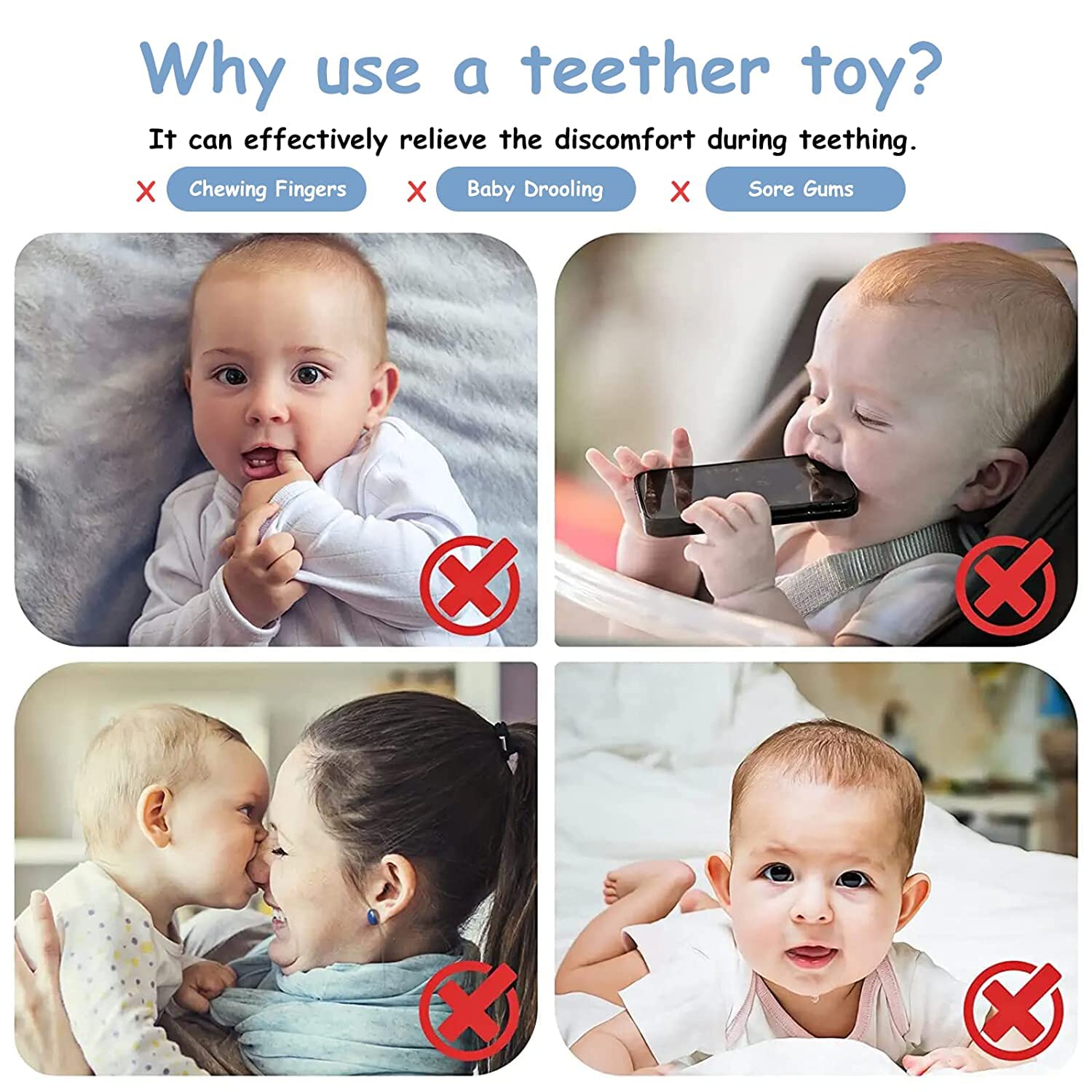 Silicone Baby Teething Toys,Remote Control Teether for Babies 0-18 Months,Baby Chew Teether Toys for Infant and Toddlers,BPA Free