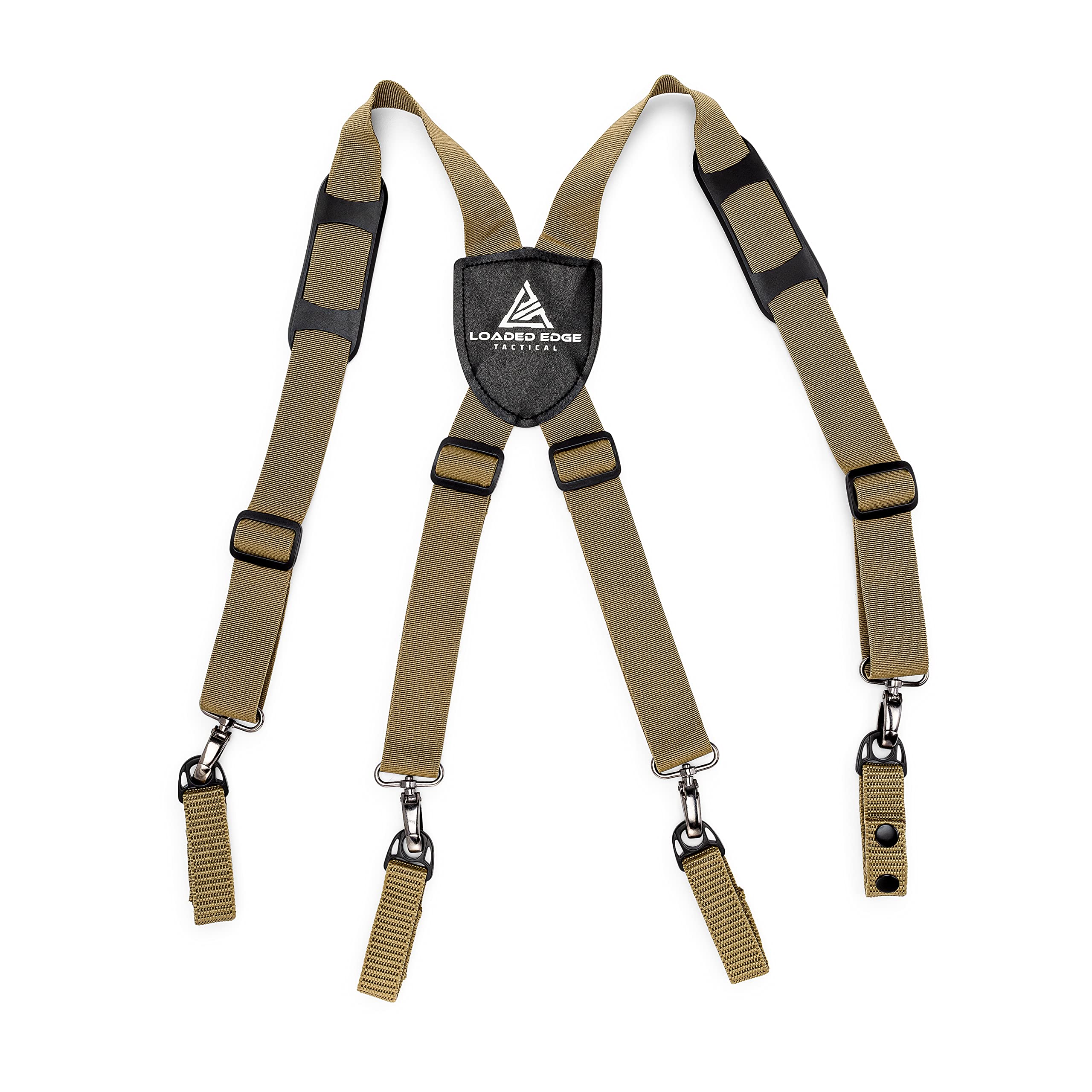 Loaded Edge Tactical Duty Belt Harness Suspenders Tan - Duty Belt Harness Police Black Suspender - Tool Belt Support - U.S. Military Veteran Owned Company