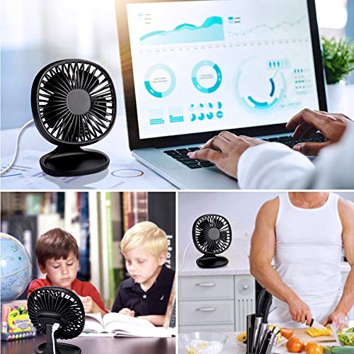 Kakuru USB Desk Fan Strong Wind Cooling Fan with Adjustable Head, Quiet Portable Fan for Desktop Office Table, 3 Speeds, Mini Size Table Fan Computer Fan for Home Outdoor Travel