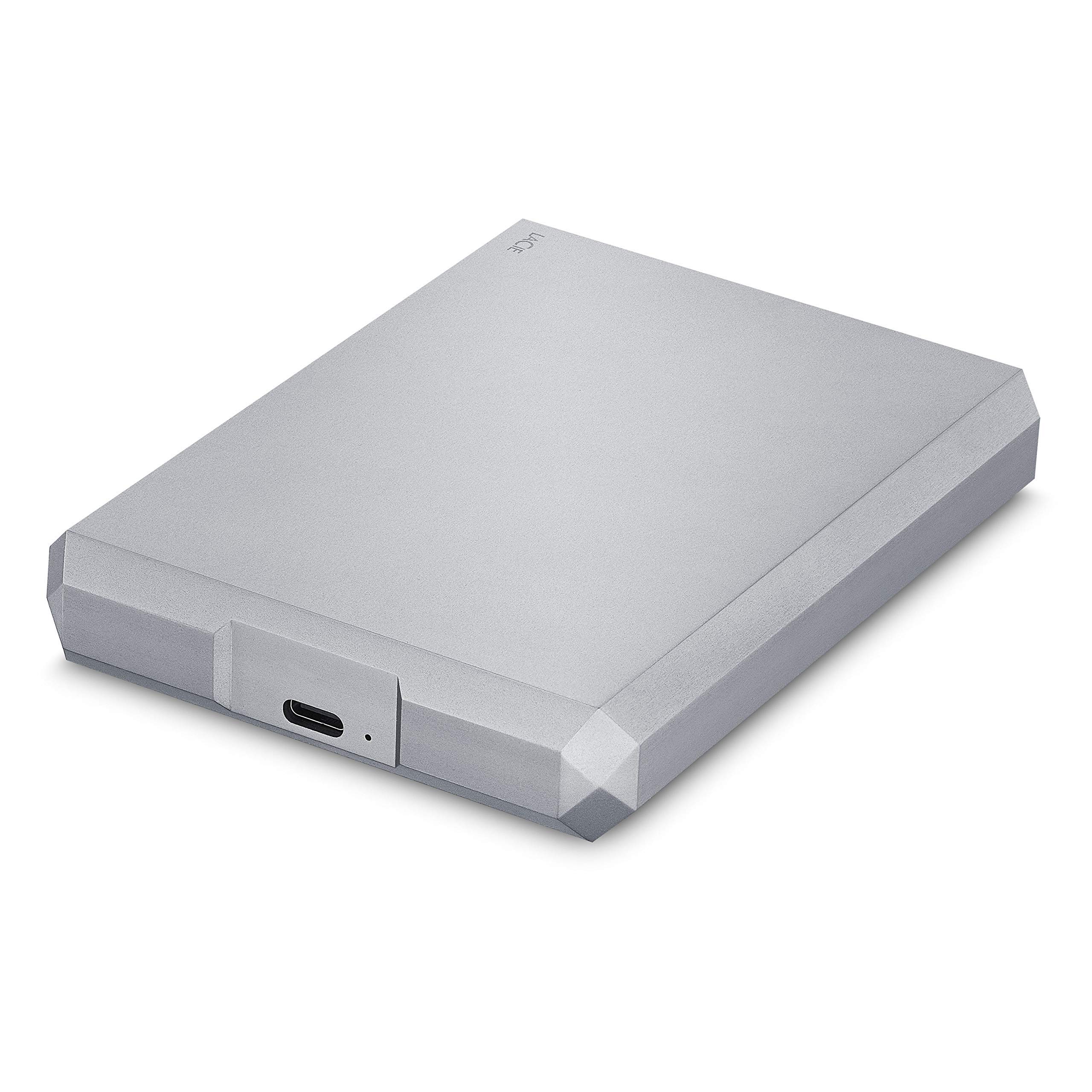 LaCie Mobile Drive 4TB External Hard Drive Portable HDD - Space Gray USB-C USB 3.0, for Mac and PC Desktop (STHG4000402) (Renewed)