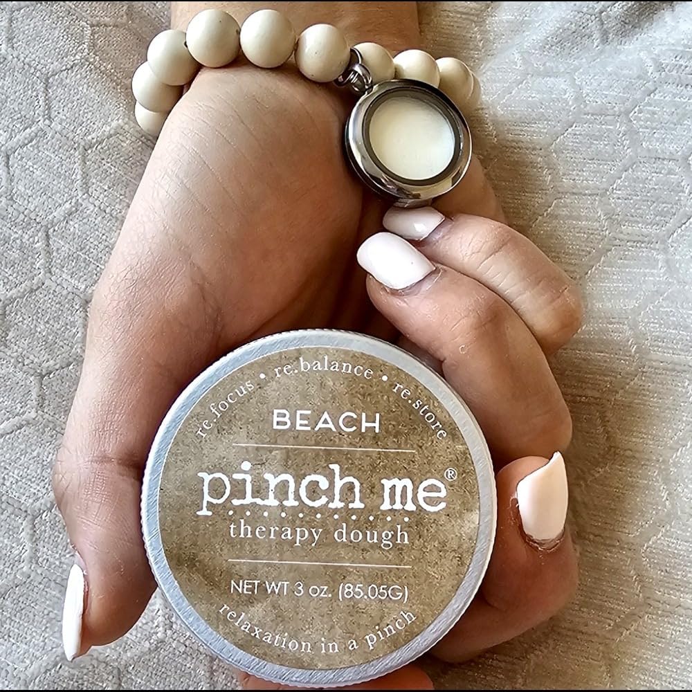 Pinch Me Therapy Dough Bracelet Combo - Holistic Aromatherapy Stress Relieving Putty β Bracelet + 3oz Dough Duo Scent Pack (Aquamarine/Peace)