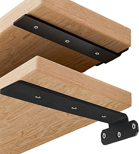 Shelf Brackets wall Shelves Floating Shelf Bracket 10 Inch,Heavy Duty Metal Shelf Bracket,Cast Iron Black Shelf Bracket Hardware Supports,Hidden Brackets for Floating Wood Shelves,Screws and Wall Plug