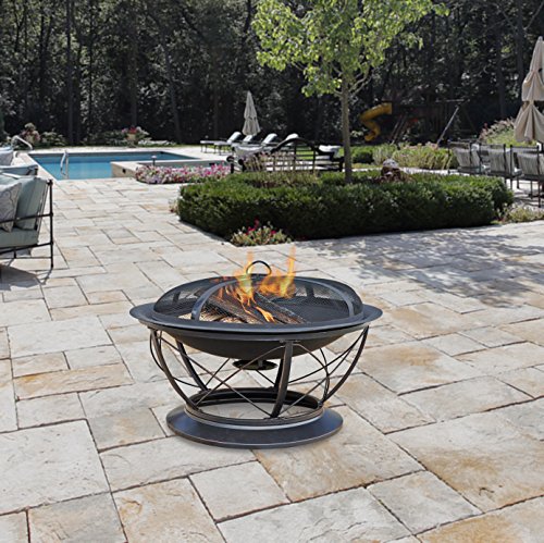 Pleasant Hearth OFW717RC Palmetto Fire Pit with Cooking Grid