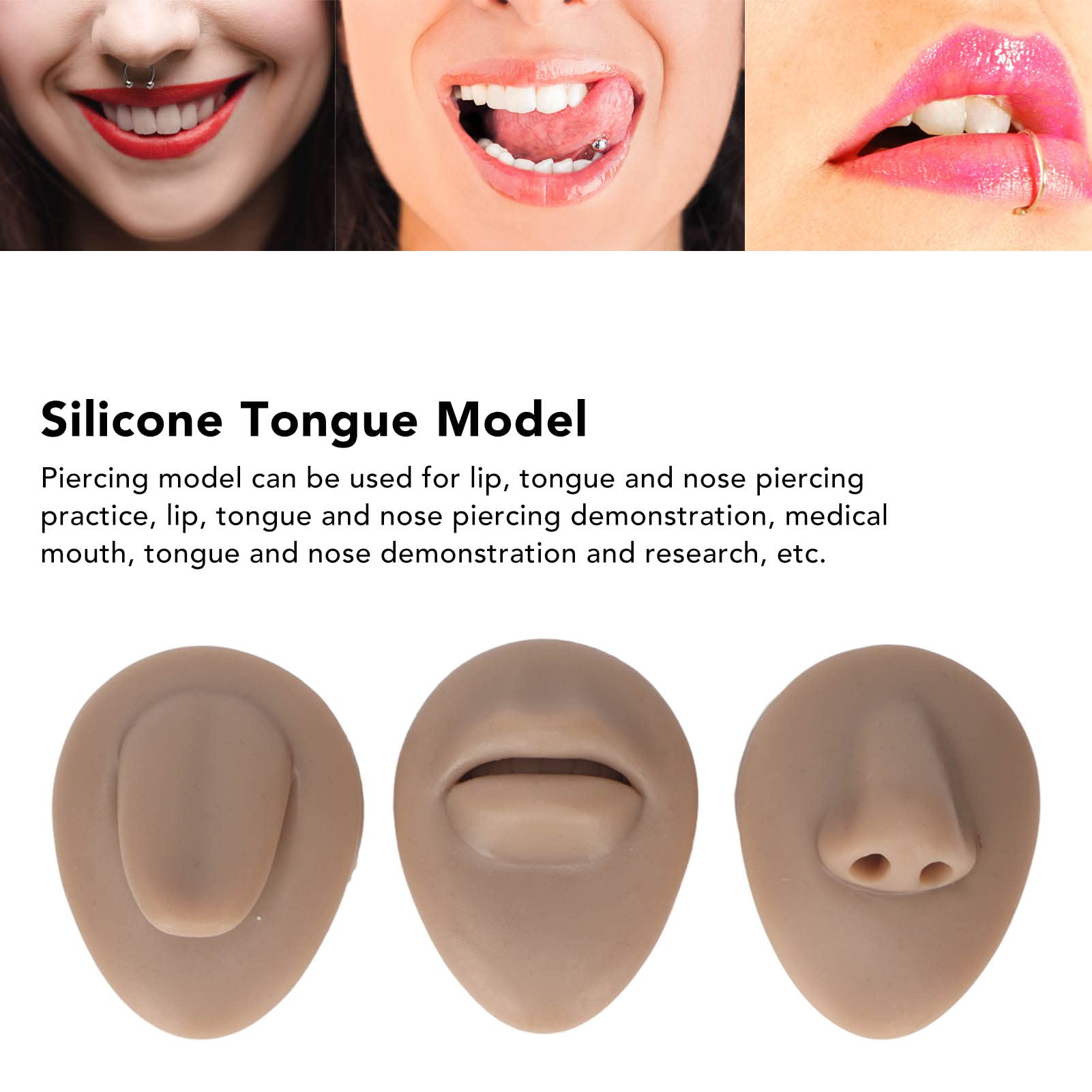 Silicone Mouth Model Silicone Model For Piercing Silicone Mouth Tongue Nose Model Set for Silicone Model for Piercing