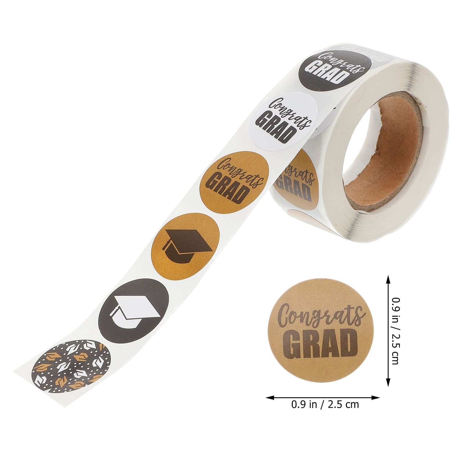 NOLITOY 500 Pcs Graduation Cap Stickers, Graduation Labels Stickers Foil Graduation Stickers Round Adhesive Labels for Graduation Box Envelope Seal