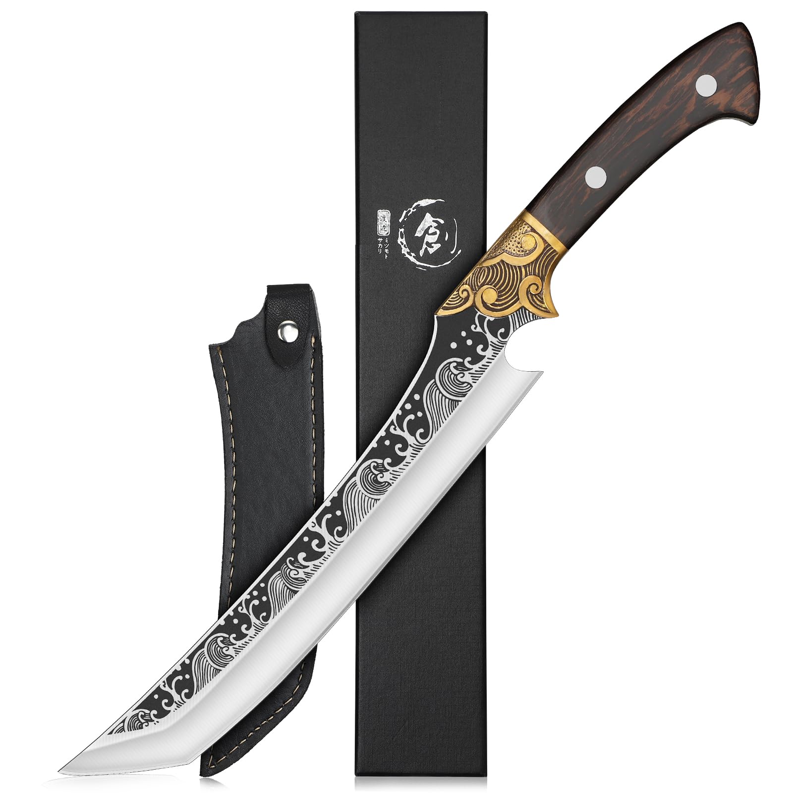 Purple Dragon Slicing Carving Knife ā 8.86" Brisket Knife, Anniversary Kitchen Gifts for Husband Men, Meat Cutting ā Razor Sharp Japanese Steel, Sheath Included, Full Tang, Ergonomic Handle Design