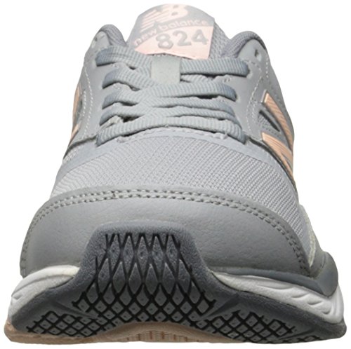 New Balance Women's Casual Comfort 824 Training Cross-Trainer Shoe, Gray/Guava, 9.5 B US