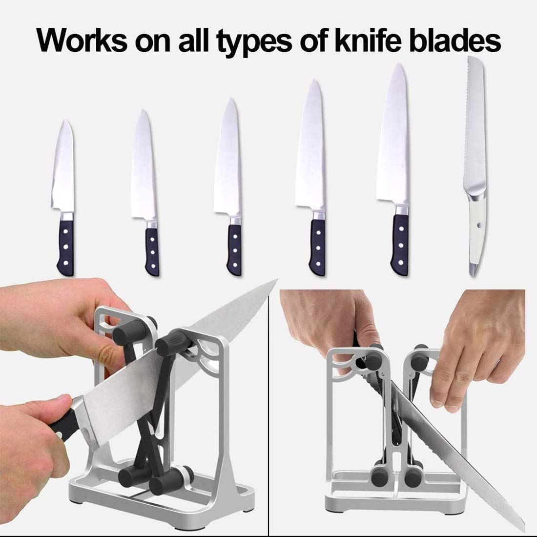 Knife Sharpener Best Professional Premium Manual Knife Sharpener Metal Frame Sharp and Wetting Tool