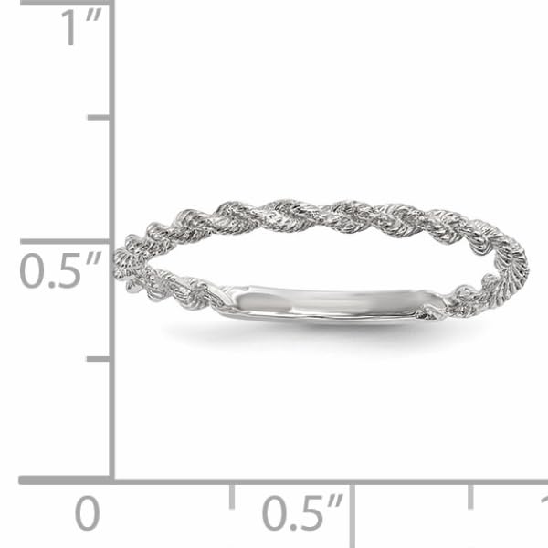 IceCarats 14K White Gold Twisted Rope Woven Crisscross Band Statement Ring Size 7.5