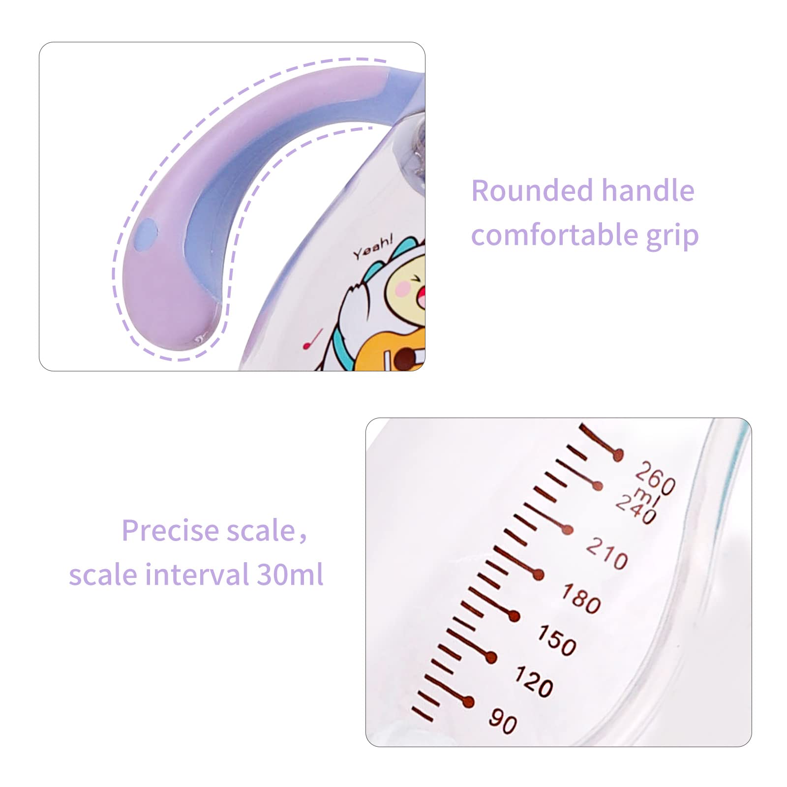 Sippy Cups with Reusable Soft Straw, Baby Bottles, Kids Water Bottle, Toddler Cups, Learner Cups with Removable Handles, Transition Trainer Cups,Leak-Proof, Spill-Proof, Break-Proof Cup (Purple)