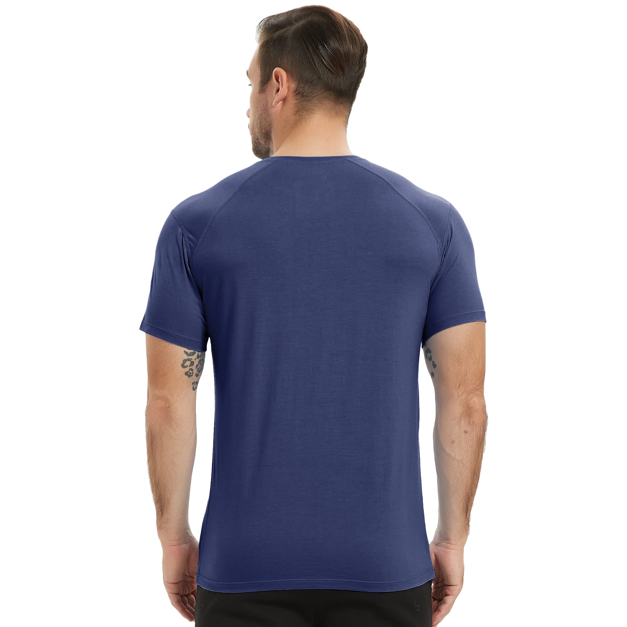 netdraw Men's Bamboo Viscose Workout Shirt Long Sleeve Lightweight Cooling Running Hiking T-Shirt (Yellow, Large)