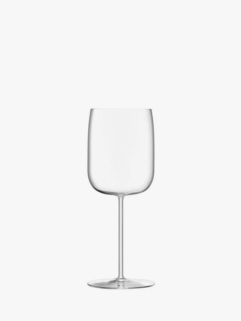 LSA International Borough Wine Glasses 13 oz, Set of 4, Luxury Elegant Modern Crystalline Drinking Glassware