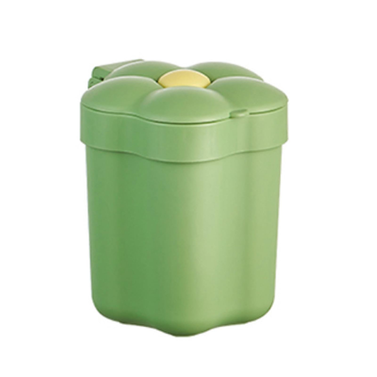 VIVIDPLOT Desktop Trash Can Plastic Cute Flower Shaped Cover Multifunctional Countertop Garbage Can