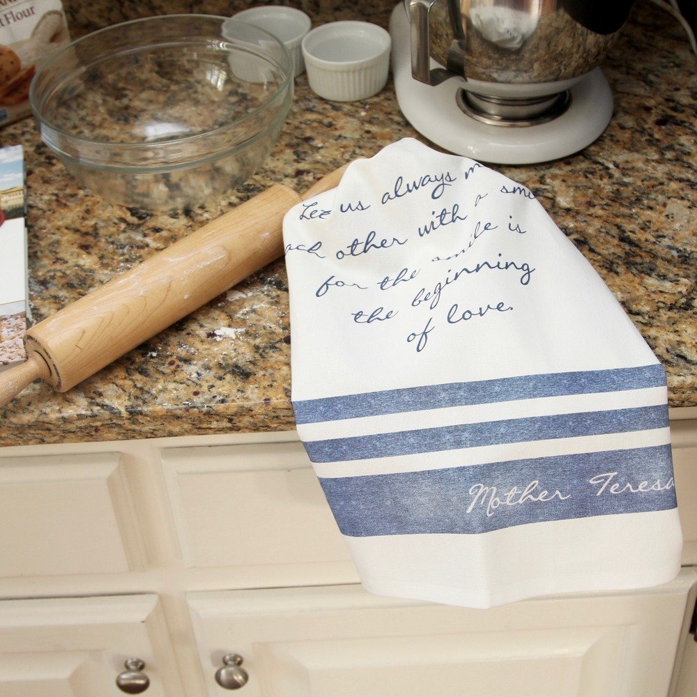 Message Brands Mother Teresa Smile Dish Towel