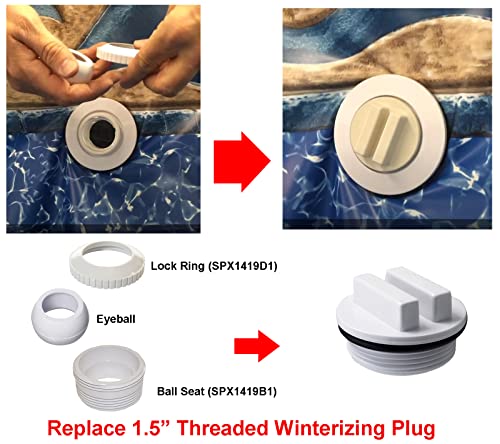 PoolSupplyTown Pool Spa Directional Flow Hydrostream Return Jet Fitting SP1419D with Adjustable 3/4" Opening Rotating Eyeball Compatible with Hayward SP1419D (6 Pack)