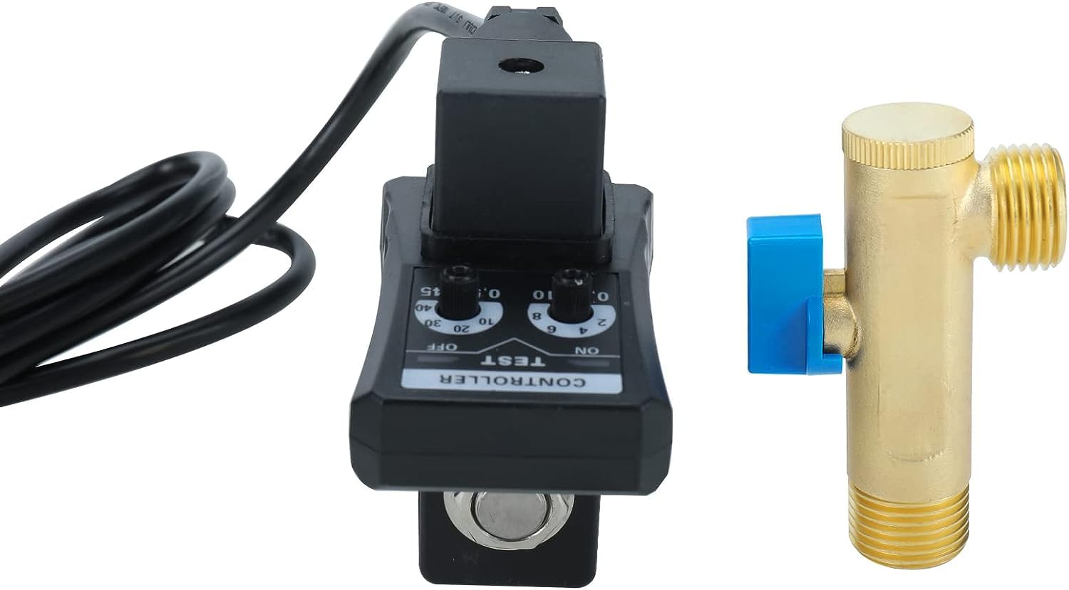 Yaegoo Automatic Gas Tank Valve, 1/2" AC 110V Automatic Timed Condensate Drain Valve with Power Cable