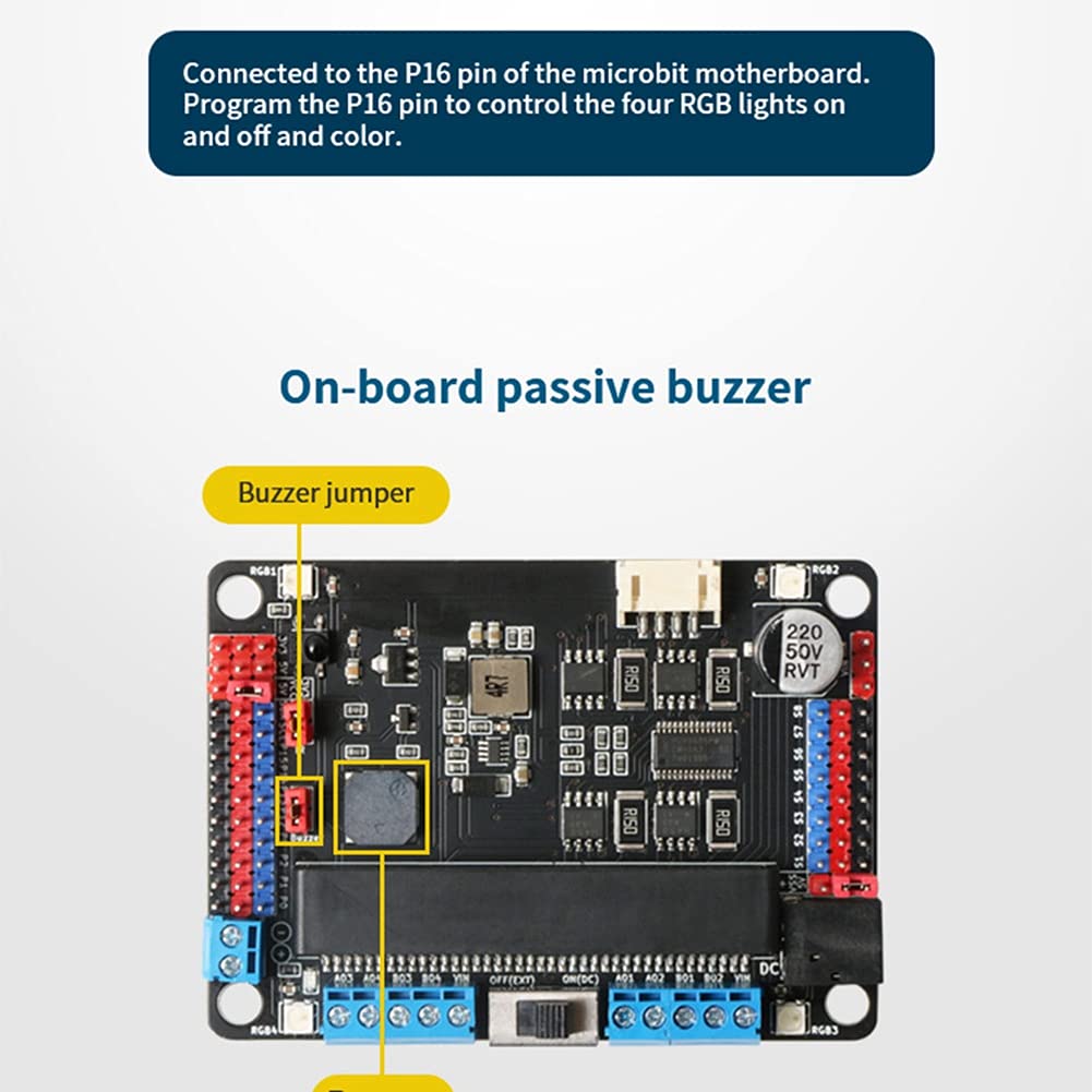 Shevan for Motor:Bit Multifunctional Motor Drive Board Expansion Board DC Support 8 Servos,Makecode,Scratch3.0,Mixly,Python