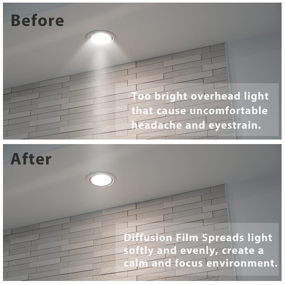 Lighting Diffusion Sticker 3 PCS Sheet 7.8x11.8inches Soften Light Dimming Film Adhesive Diffuser, Thick