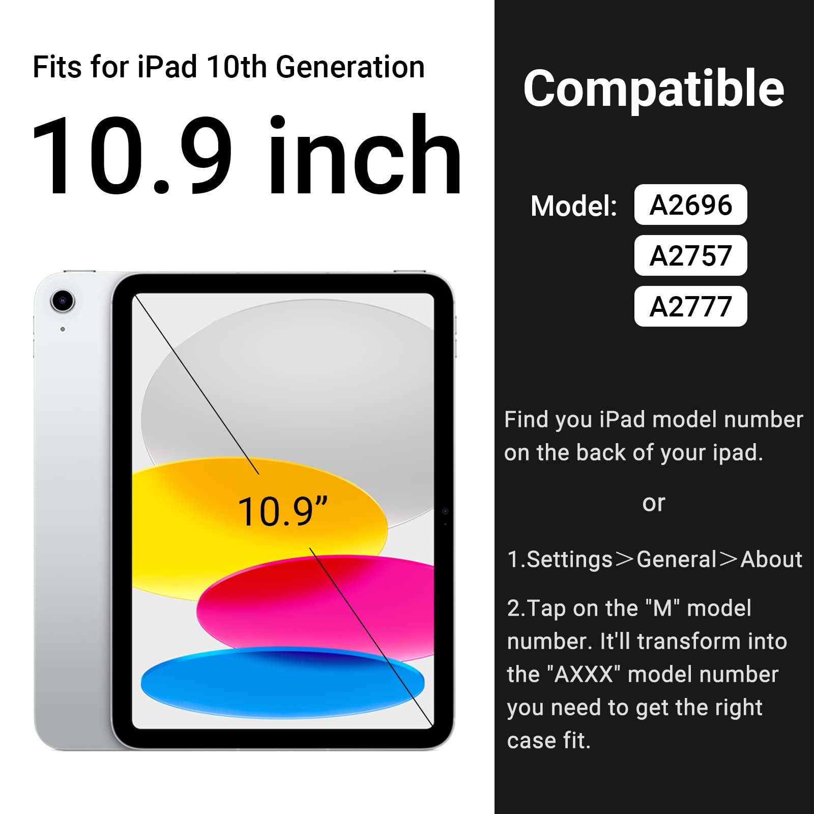 SIWENGDE for iPad 10th Generation Case 2022 with Pencil Holder, iPad 10.9 Inch Case [Support Touch ID] Flexible TPU Back Shell Smart Trifold Stand Protective Cover, Auto Wake/Sleep(Light Blue)