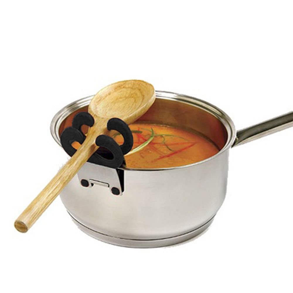 Norpro Spoon Pot Clip Handy Kitchen Gadget Organize Cooking, 3.25†, Black