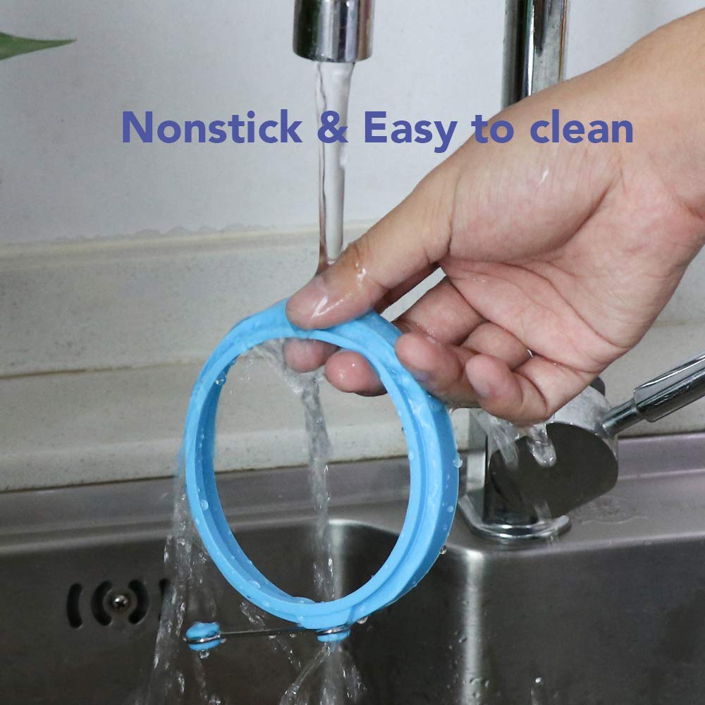 New Egg Ring with Oil Brush 100% Food Grade Egg Cooking Rings, Durable & Reusable Silicone Ring Eggs, Non Stick Silicone Ring for Eggs (5 Pack)