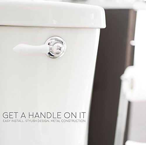 Toilet Handle Replacement Flush Lever - by LDR Global, Repair Replace Tank Flush Handles with Matching Bath Decor Parts, Universal Mount Fits Front Side and Angle Mounts
