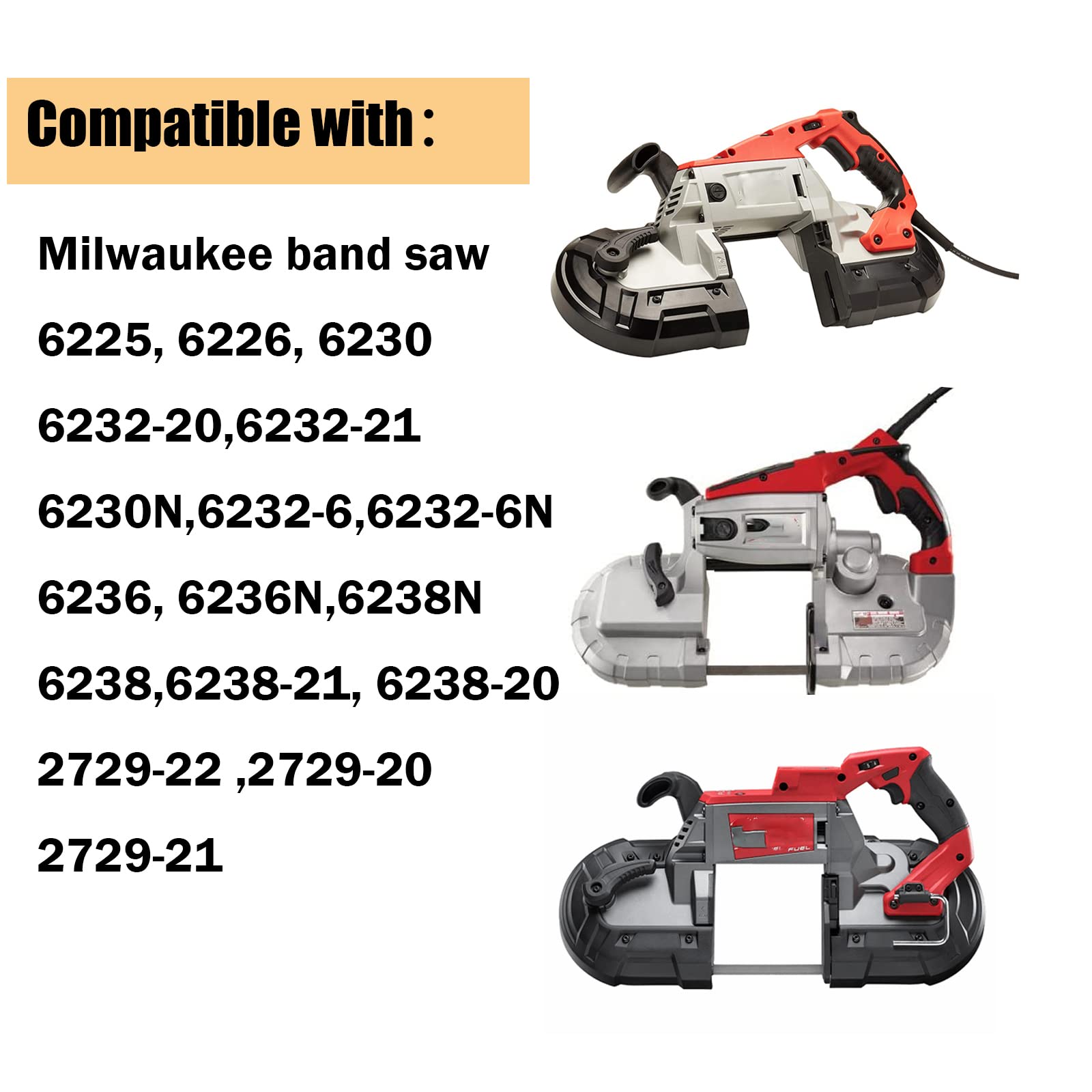 Replacement Milwaukee Pulley Tires 45-69-0010 for Milwaukee BandSaws Blade AO2807 6238N 6230 6232-6 6225 6238-20 2729-20 (2 Pack)