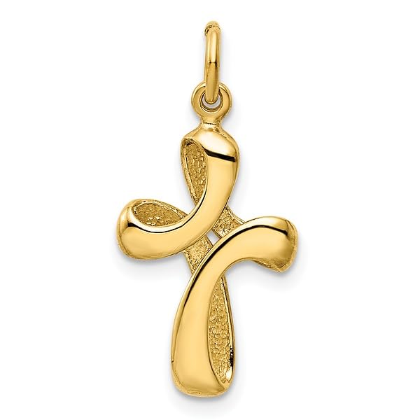 IceCarats 14K Yellow Gold Holy Cross Necklace Religious Pendant Jesus Christ Charm Only