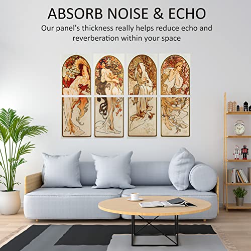 MaRoLane Products Art Acoustic Panel 8pack-Exclusive Design Sound Absorption Panels- 48"x32"x.9" (The Seasons - Alphonse Mucha (1897))