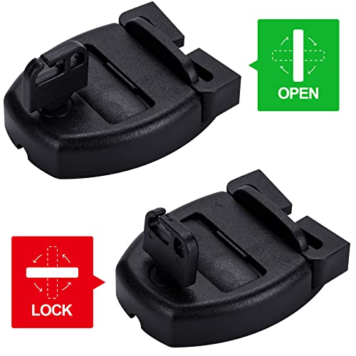OIIKI 4 Sets Spa Hot Tub Cover Clips, Hot Tub Cover Broken Latch Repair Kit- Replacement 4 Latches Clip Locks, 4 Slides, 4 Keys with 8 Screws, Hardware Accessories for Spa Cover Straps (Black)