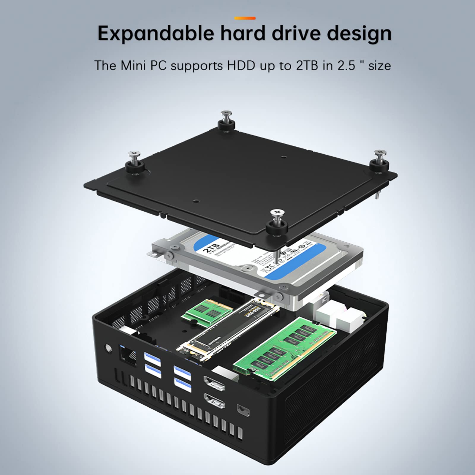 Laitnin Mingar 2S Mini PC, Core i5-1135G7- (Up to 4.2 GHz) 4C/8T, 16GB DDR4 RAM+512GB NVME SSD Mini Computer, Windows 11 Pro PC Desktop, 4K@60HZ/WiFi 6/BT4.2/Thunderbolt 4 Small Desktop Computer