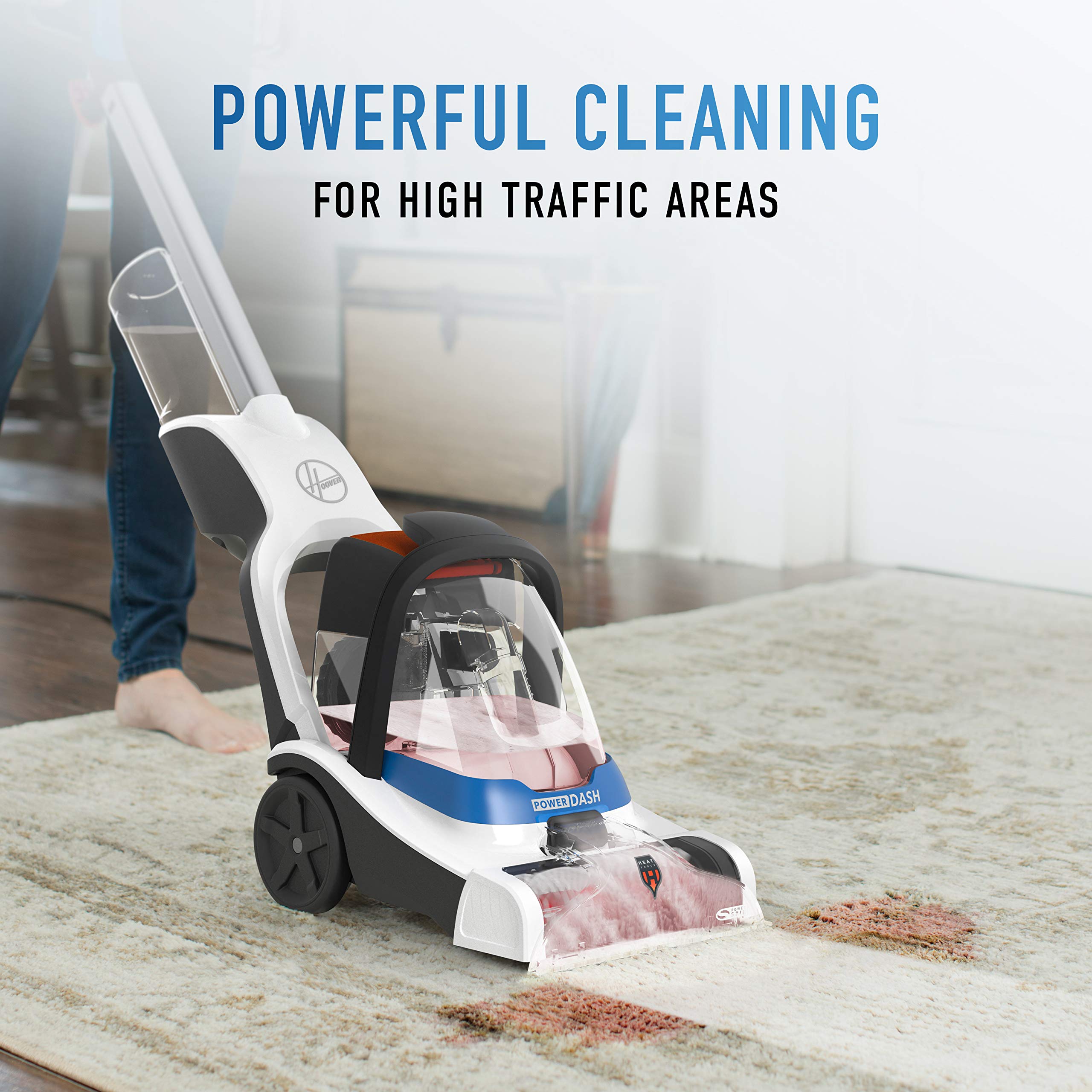 Hoover PowerDash Pet Compact Carpet Cleaner Machine, FH50700 + 64 oz Everyday Carpet Cleaner Solution, Deep Cleaning Carpet Shampoo, AH31924