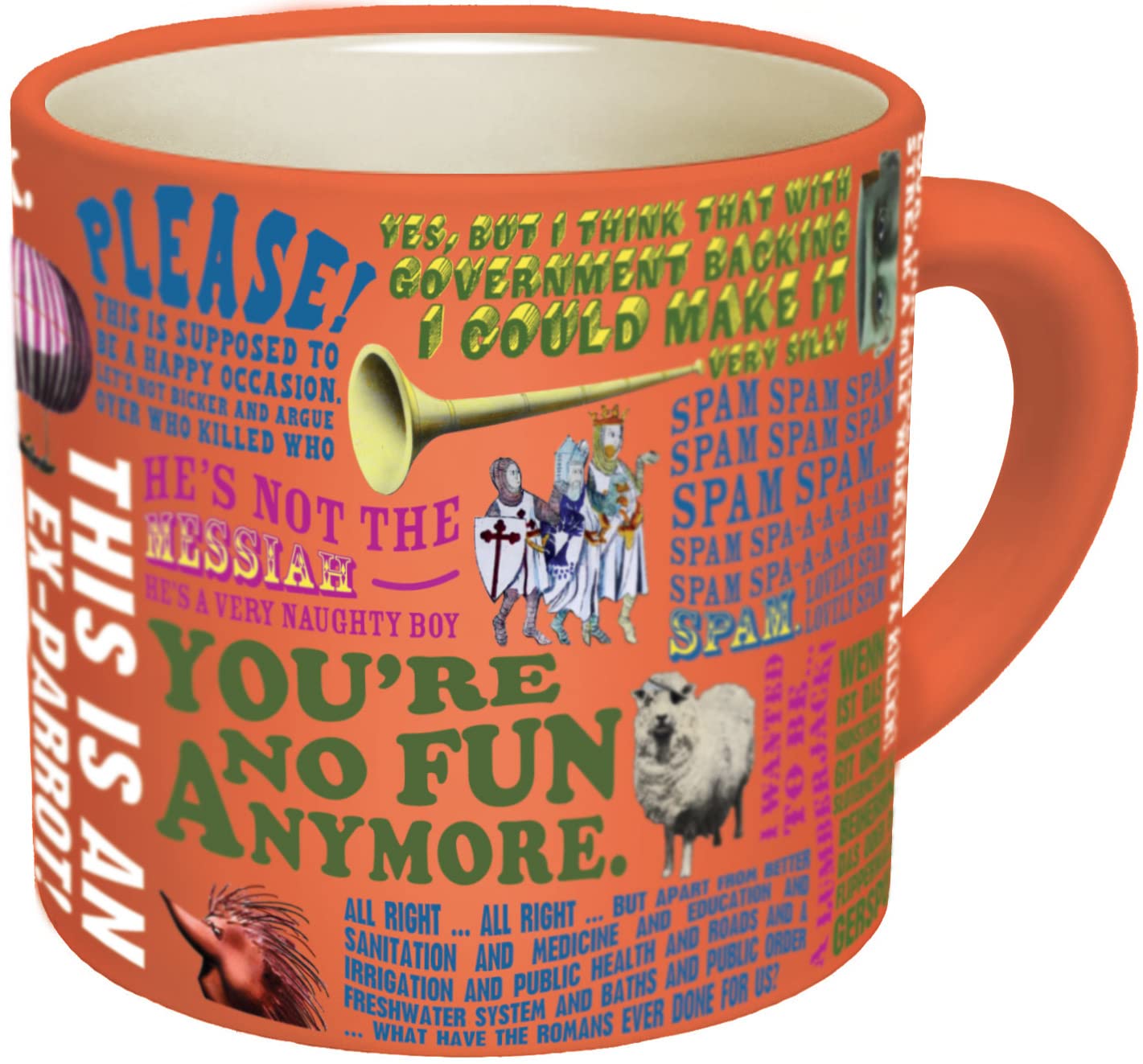Monty Python Quotes Coffee Mug - Quotes from The Flying Circus as Well as Monty Python's Best Movies - Comes in a Fun Gift Box - by The Unemployed Philosophers Guild, 12 ounces