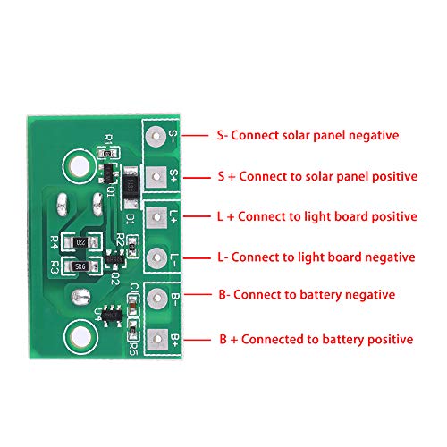 Solar Lawn Lamp Control Board, Solar Lamp Controller Compact Clear Connection Easy to Operate for Garden