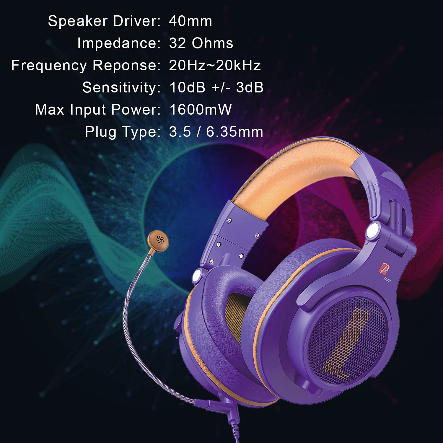 Prosonic DJ2XG Headsets with Boom Mic, Wired Over Ear Headphones for Business Meeting, Skype Zoom, PC Gaming,PS4, Xbox One, Discord, Podcast, Headset with SharePort & Volume Control (Blue)