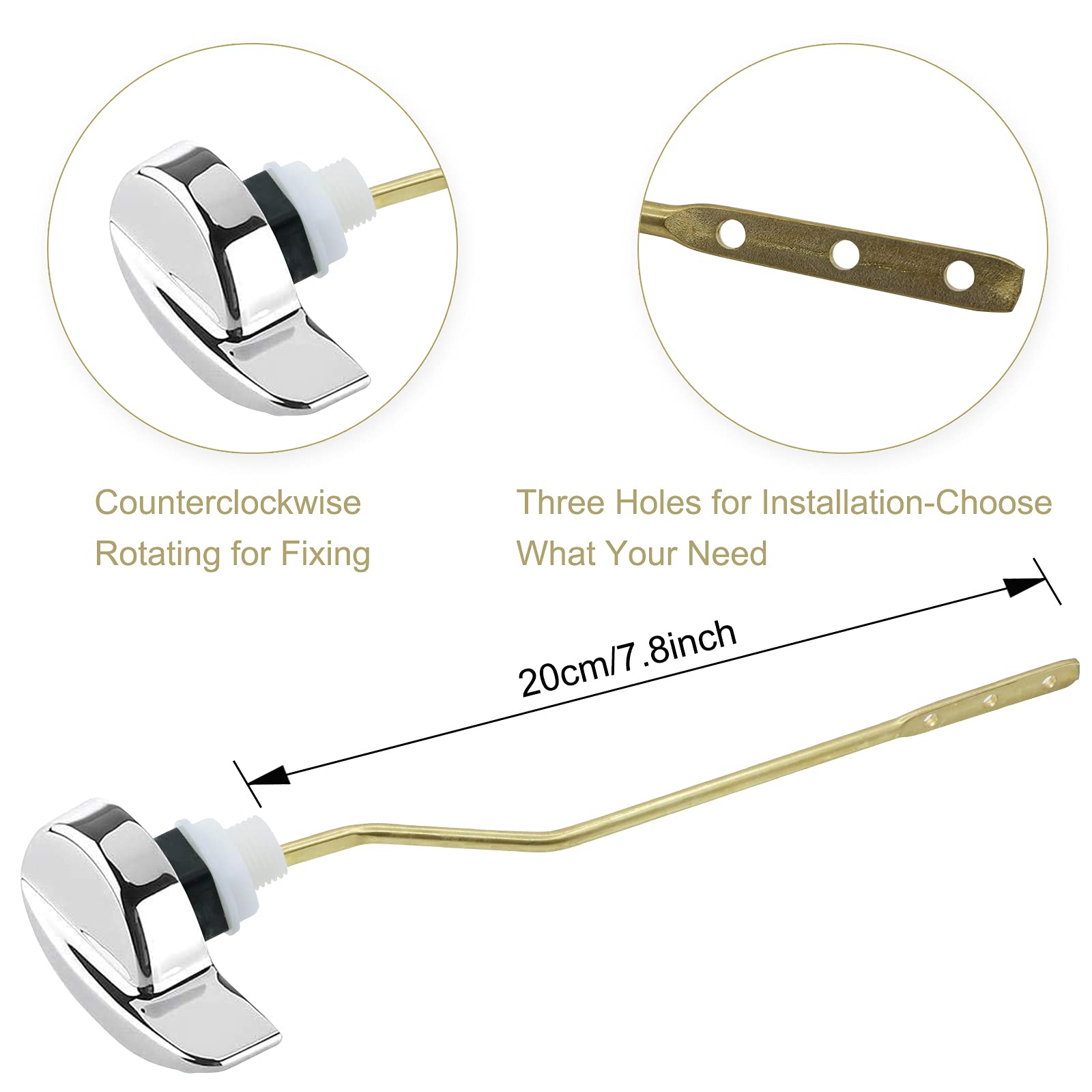 NCWIND Toilet Flush Lever Handle Universal Toilet Handle Replacement for Toilet Tank (Side Mount)