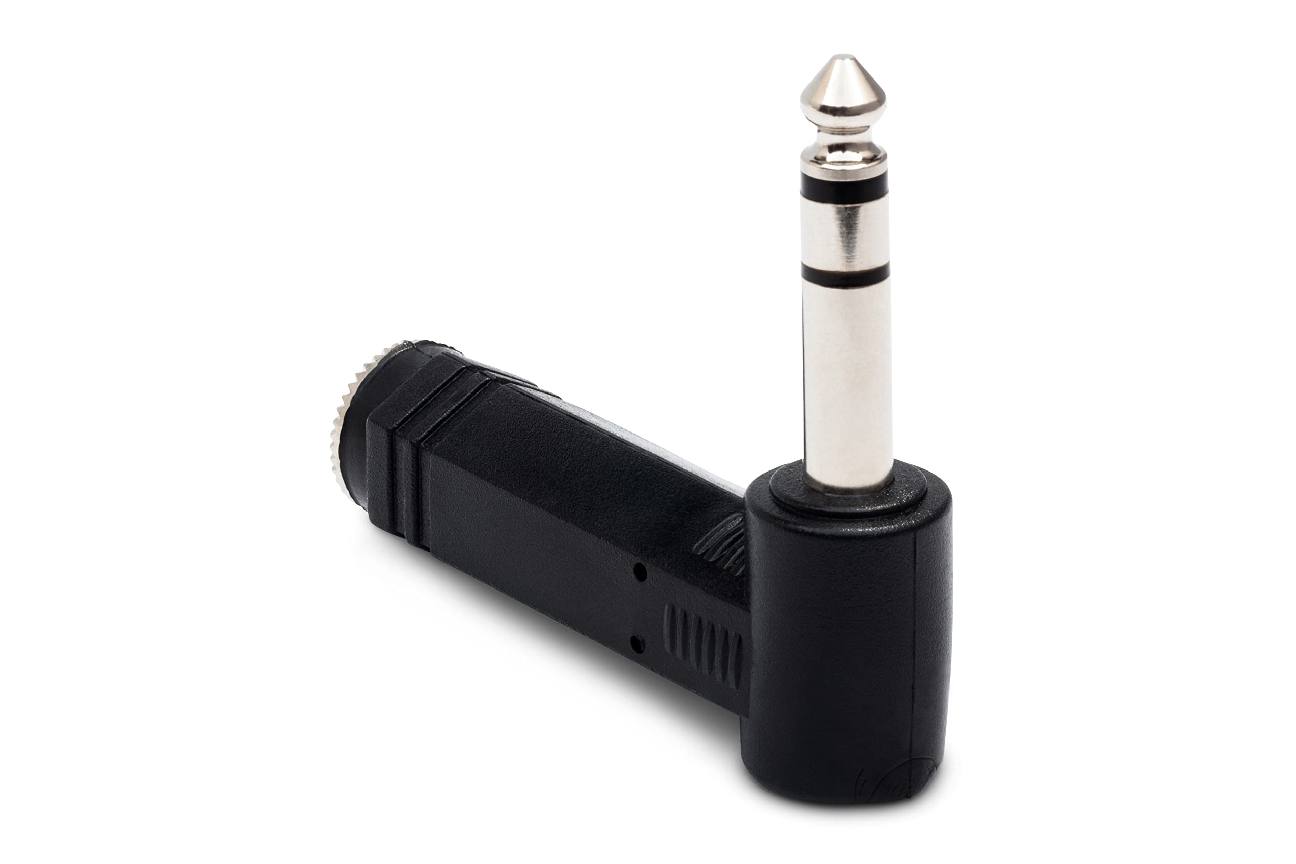 Hosa HXSS-005 REAN 1/4" TRS to 1/4" TRS Pro Headphone Extension Cable, 5 Feet & GPP-273 1/4" TRS to 1/4" TRS Right Angle Adaptor