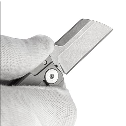 NHDT sw701 Mini Titanium Handle Steel Blade Folding Pocket Flipper Knife,Ultra Small EDC Tiny 2.18 Inchs hang on a keychain, frame lock knife Camping Tool Outdoor Activities
