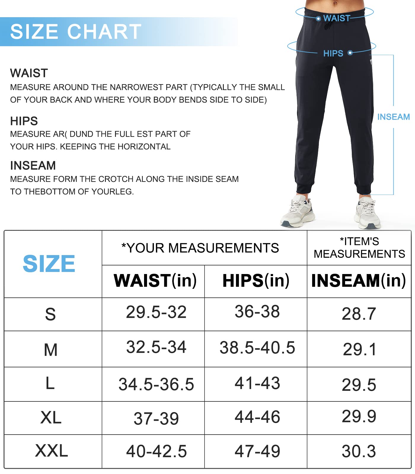 MYTREKALLY Men's Jogger Pants with Zipper Pockets Golf Pant Workout Gym Pants Jogging Pant for Men Athletic, Training, Track Black L