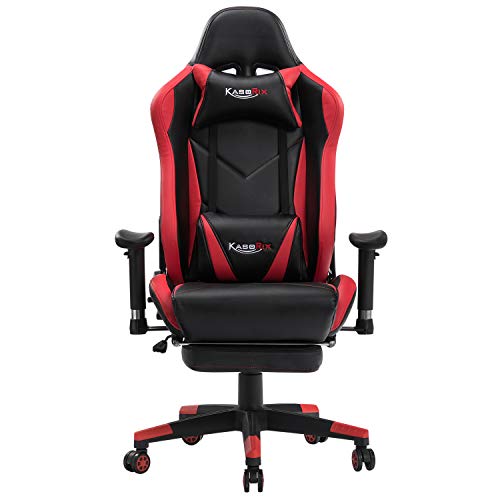KASORIX Gaming Chair Ergonomic Video Game Chair High Back Computer Chair Professional Racing Style Comfortable Gamer Chair with Footrest and Massage Backrest and Lumbar Support