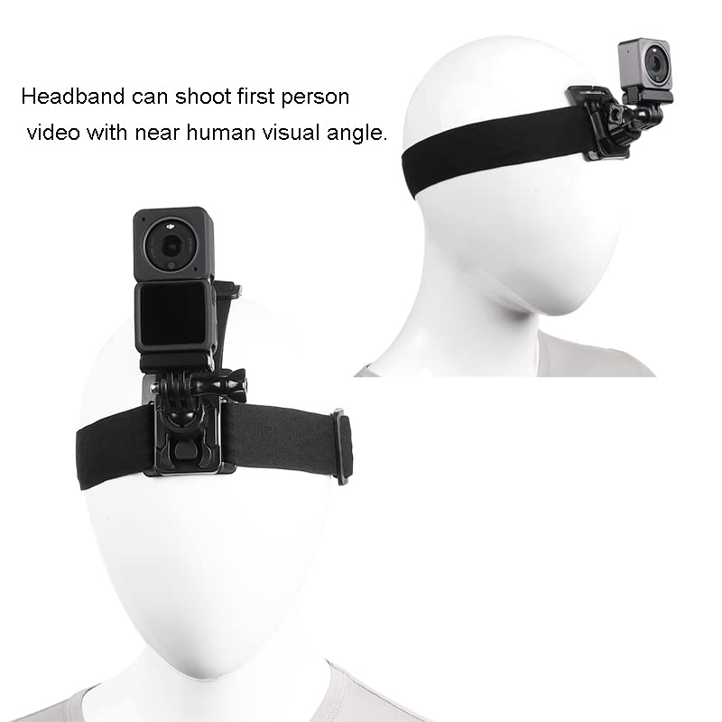 PellKing Accessories Kit for DJI Action 2,Including Hard Shell Carrying Case with Shoulder Belt,Tripod,360 Degree Rotation Backpack Clip,Head Strap,Screen Protector,Waterproof Shell,Silicone Sleeve