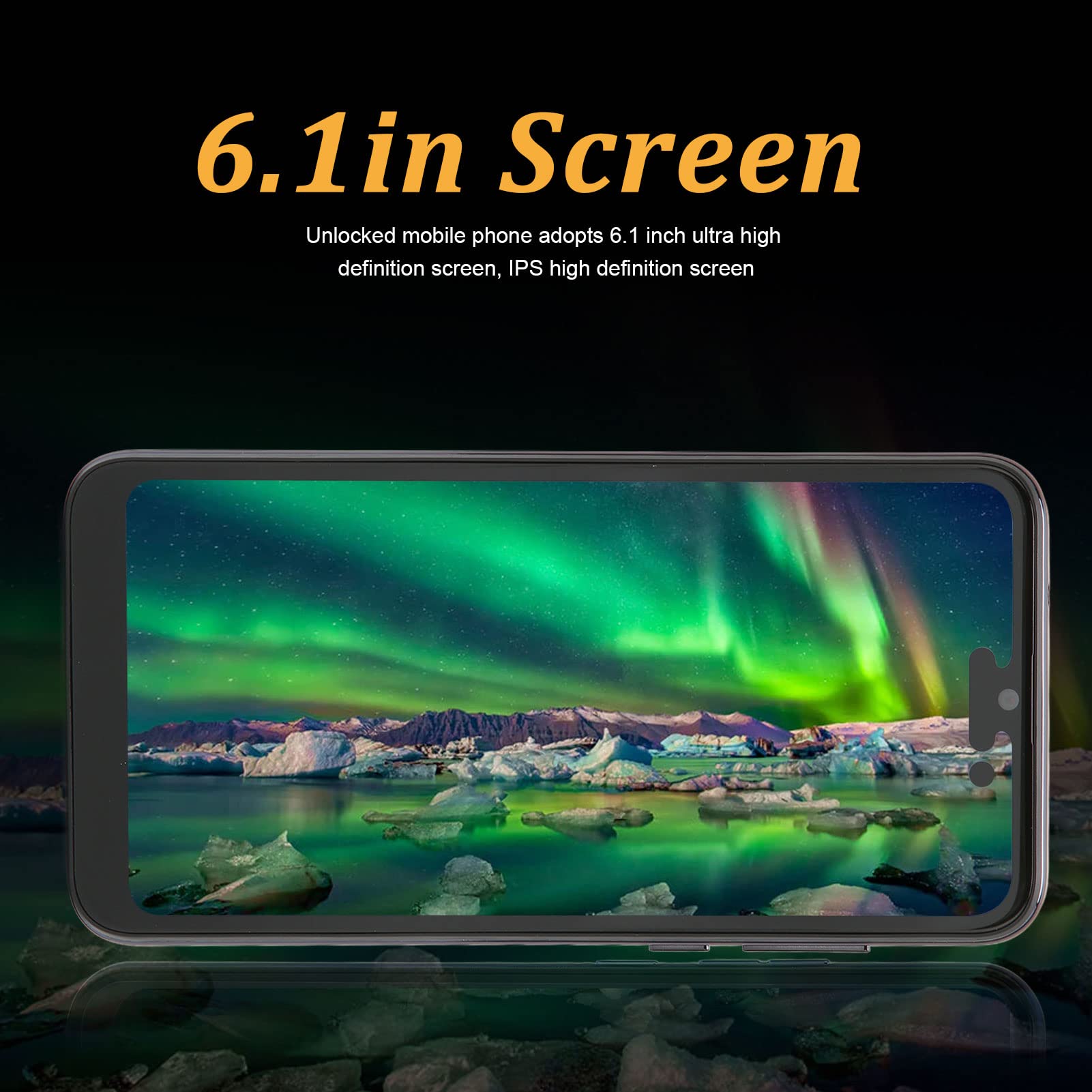 I14pro 4G Cell Phone, 6.1in IPS HD Screen, 4GB RAM 64GB ROM, Dual Card Dual Standby, 16MP Rear 8MP Front, 4000mAh Battery, Face Unlocked Android 11 Smartphone(Gold)