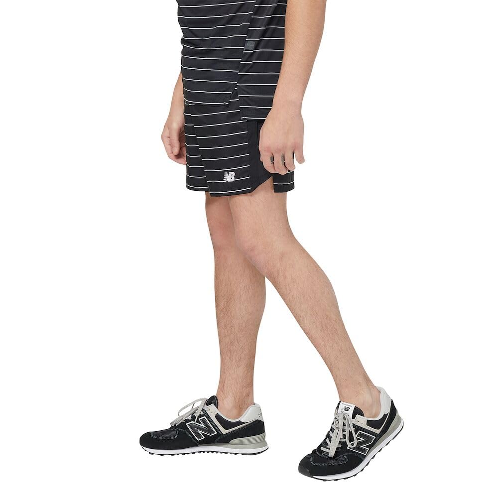 New Balance Men's Accelerate 5 Inch Short, Black Print, Large
