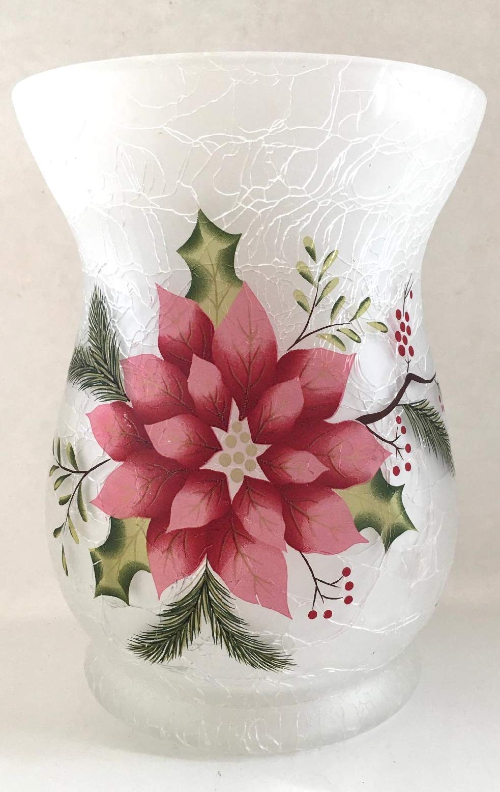 Yankee Candle Large Frosted Poinsettia Jar Candle Holder