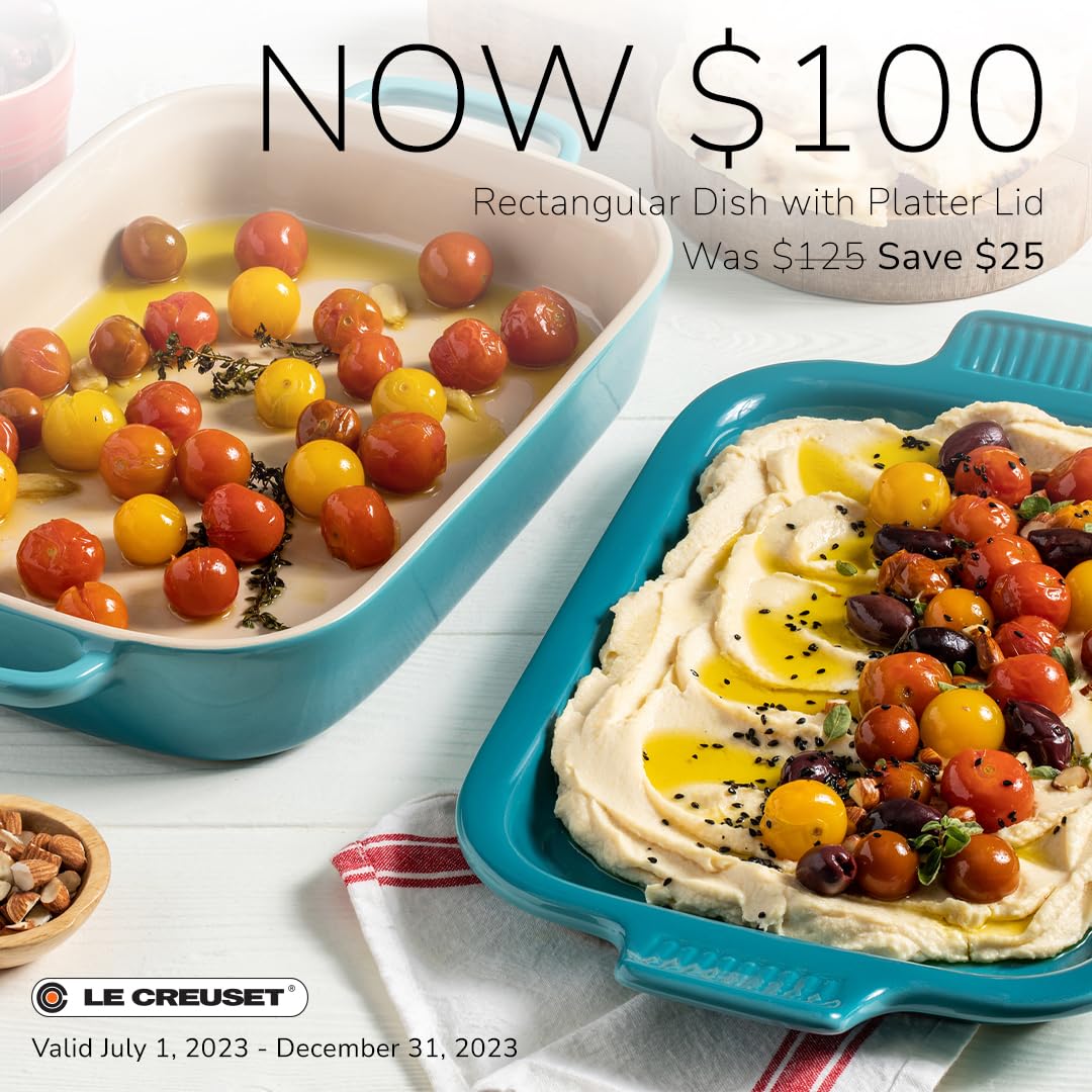 Le Creuset Stoneware Rectangular Dish with Platter Lid, 14 3/4" X 9", Artichaut
