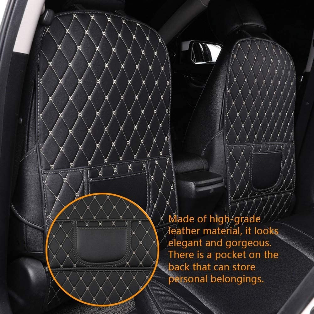 Kick Mats, Car Seat Back Protectors with Organizer Pockets Waterproof Car Seat Back Covers Child Kick Guard for Car Interior Accessories